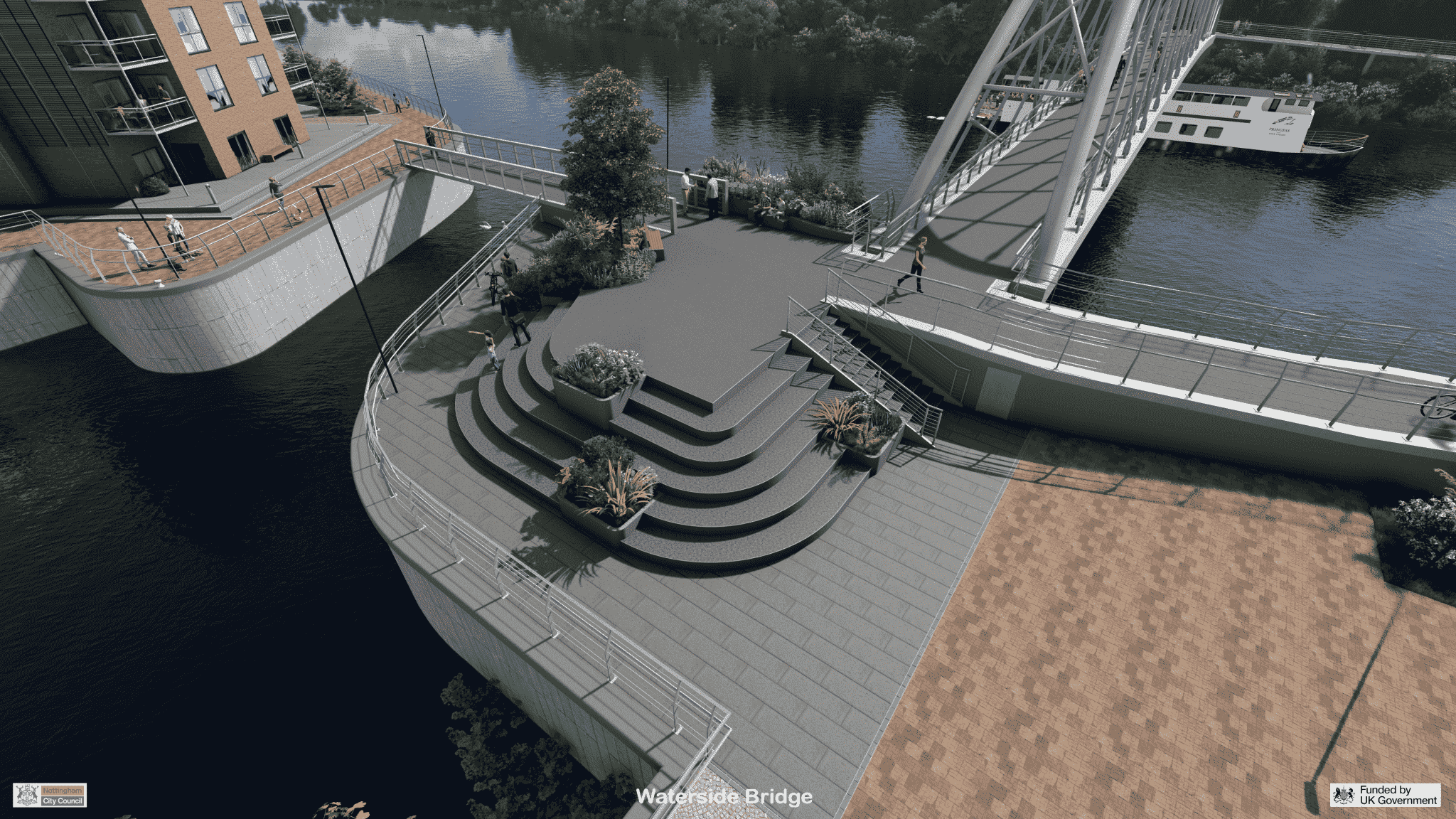 Waterside Bridge: Pedestrian and Cycle Bridge - Transport Nottingham