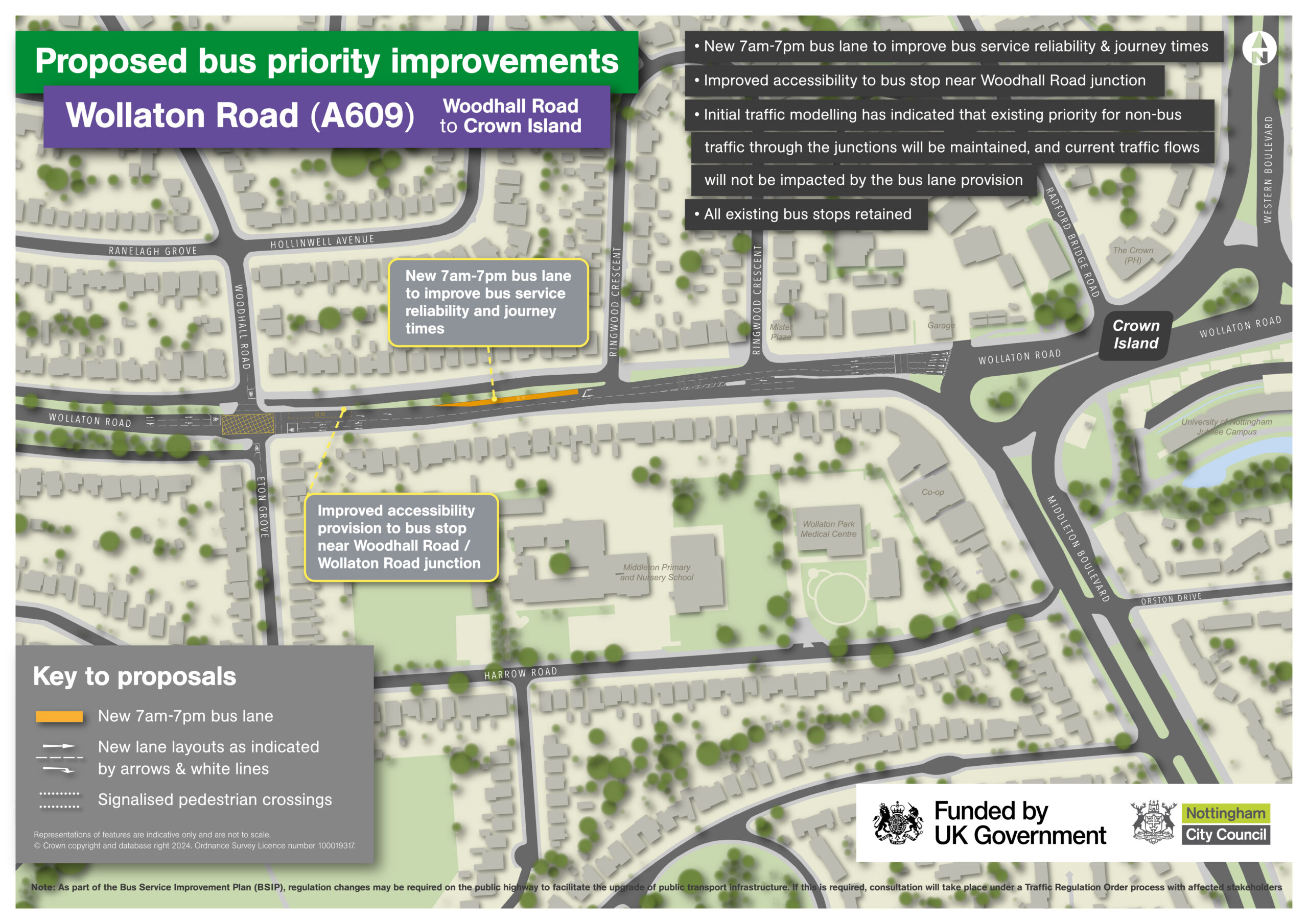 New and improved bus lanes on Wollaton Road - Transport Nottingham
