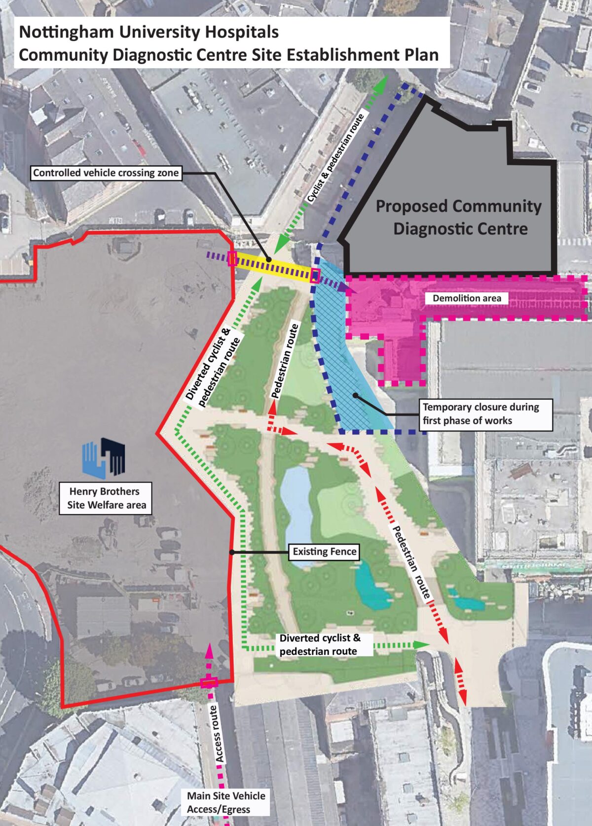 Temporary change to Green Heart path during NHS building works ...